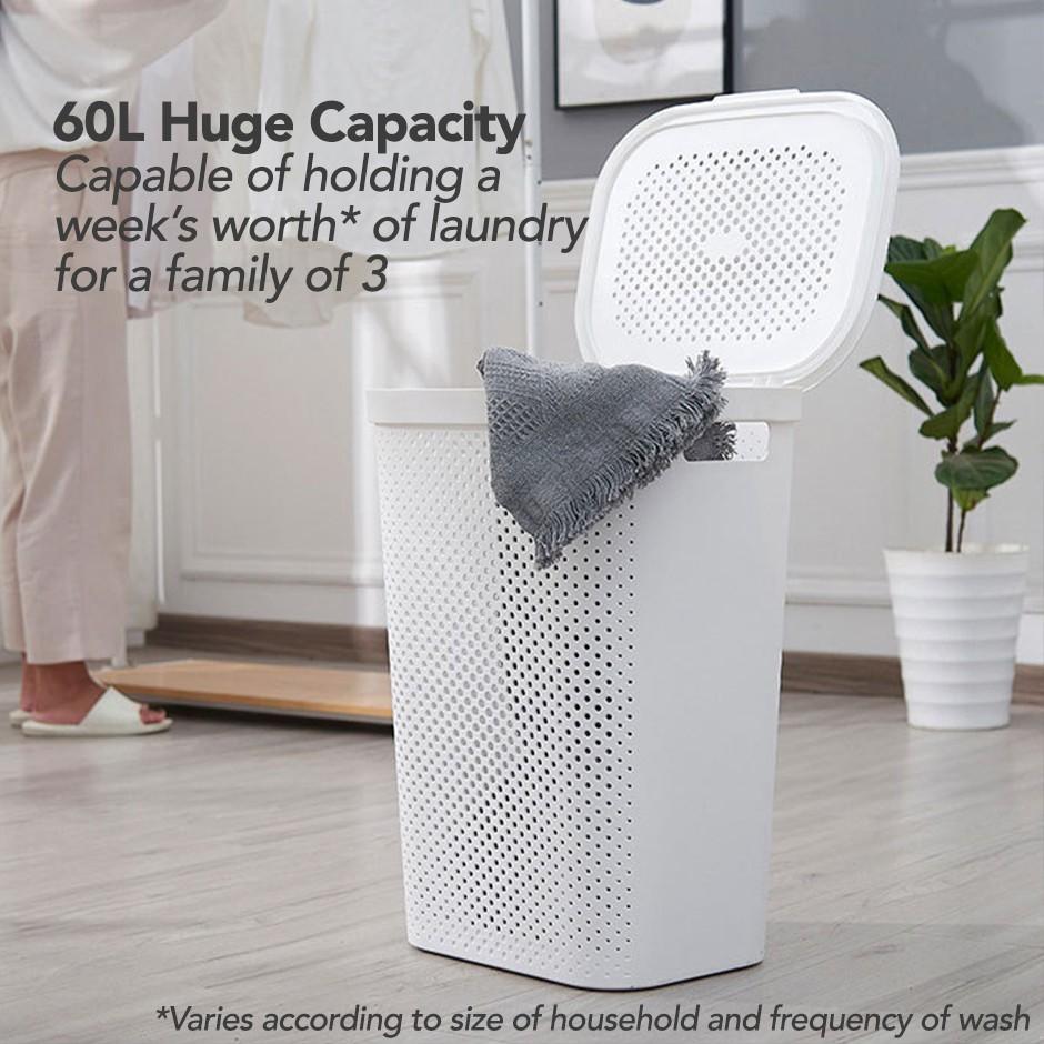 60L Laundry Basket High Capacity, Furniture & Home Living, Home ...