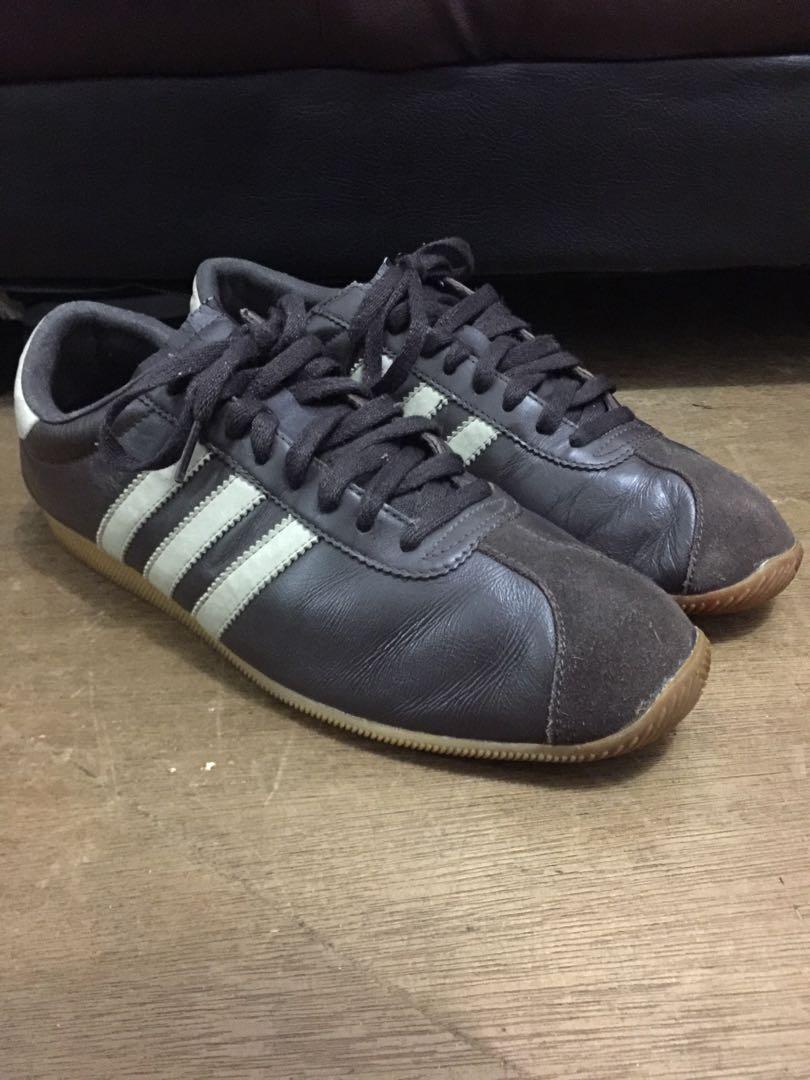 Adidas Rekord Dark Brown Leather, Fesyen Pria, Sepatu , Sneakers di ...