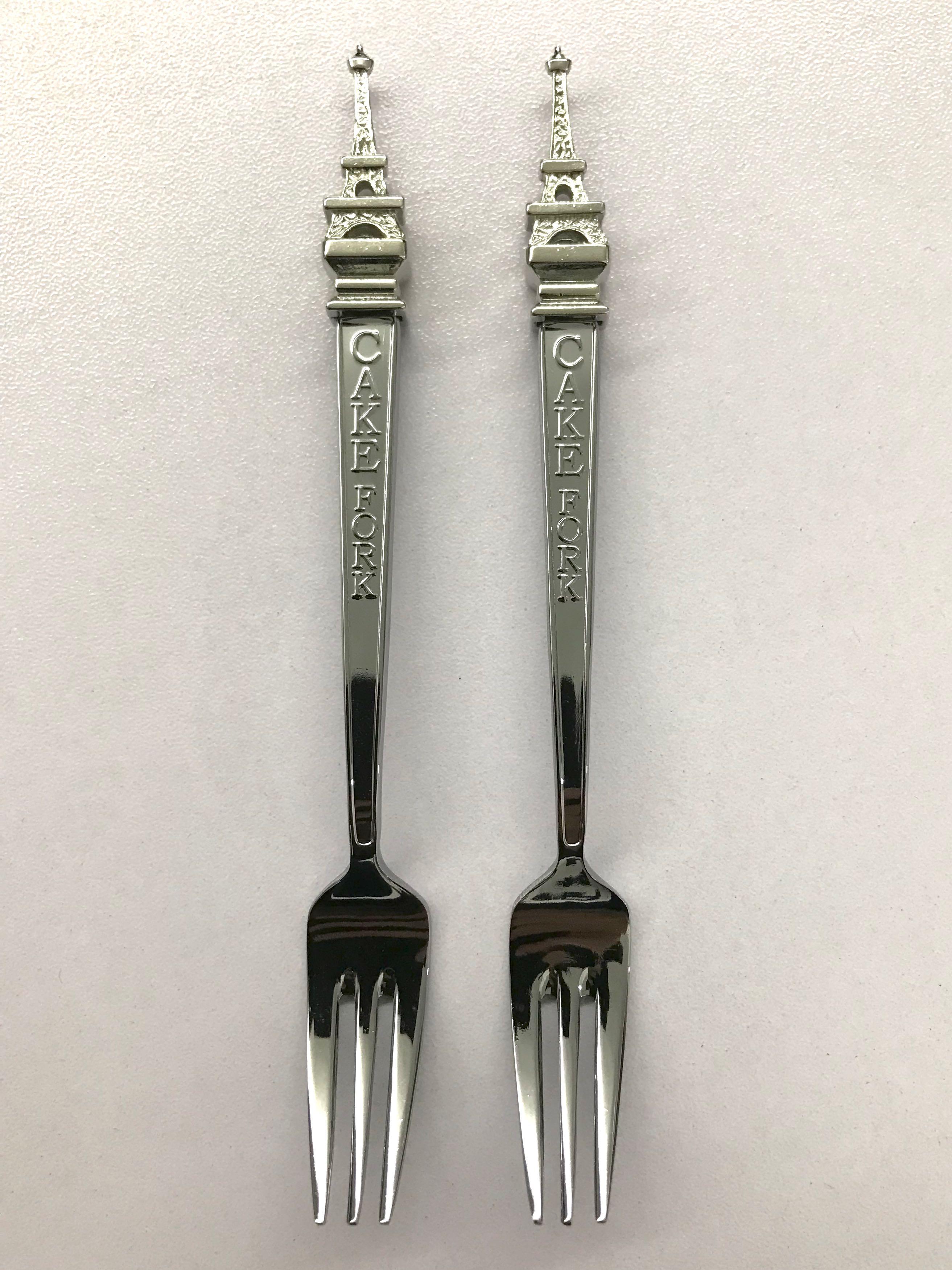 日本Afternoon Tea cake fork 2 pieces Eiffel Tower collection 巴黎鐡塔系列, 傢俬 ...