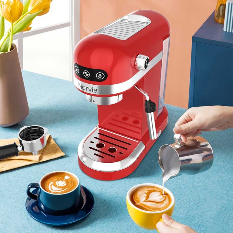 Airbot Coffee Machine CM8000 Red Ultra Slim Compact Coffee Maker, TV ...