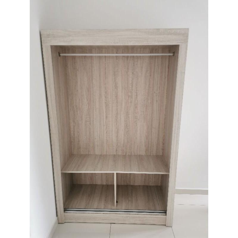 Almari wardrobe kayu bercermin kaca, Furniture & Home Living, Furniture ...