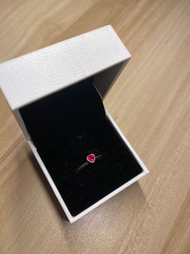 AUTHENTIC Pandora ruby red heart ring, Women's Fashion, Jewelry ...