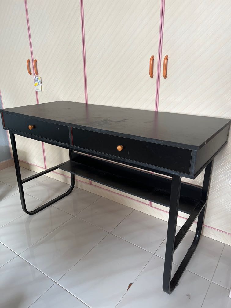 Black Study Table and Chair, Furniture & Home Living, Furniture, Tables ...