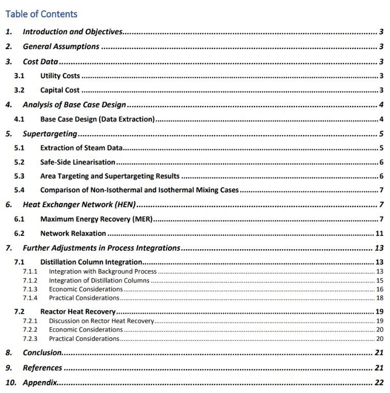 CN4205R Final Report + Excel with Workings (A+) Pinch Analysis and ...