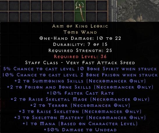 Diablo 2 Resurrected Arm of King Leoric (Wand), Video Gaming, Gaming ...