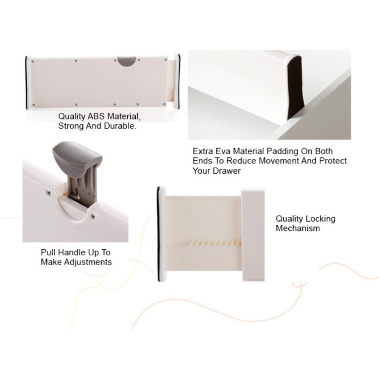 Extendable drawer partition adjustable storage, Furniture & Home Living ...