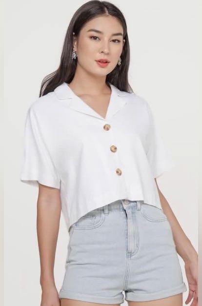 Fayth Cayson Oversized Linen Shirt, Women's Fashion, Tops, Blouses on ...