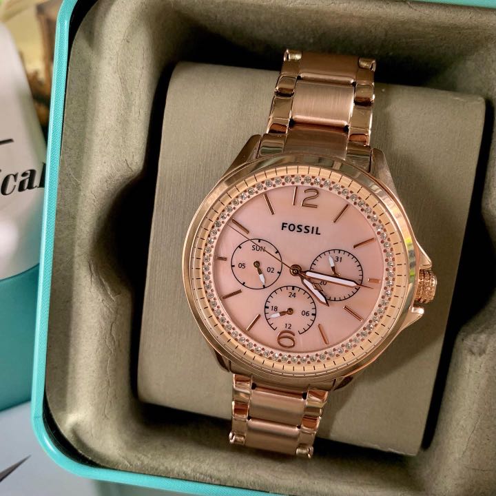 Fossil Women’s Rose gold Stainless Steel Watch, Women's Fashion ...