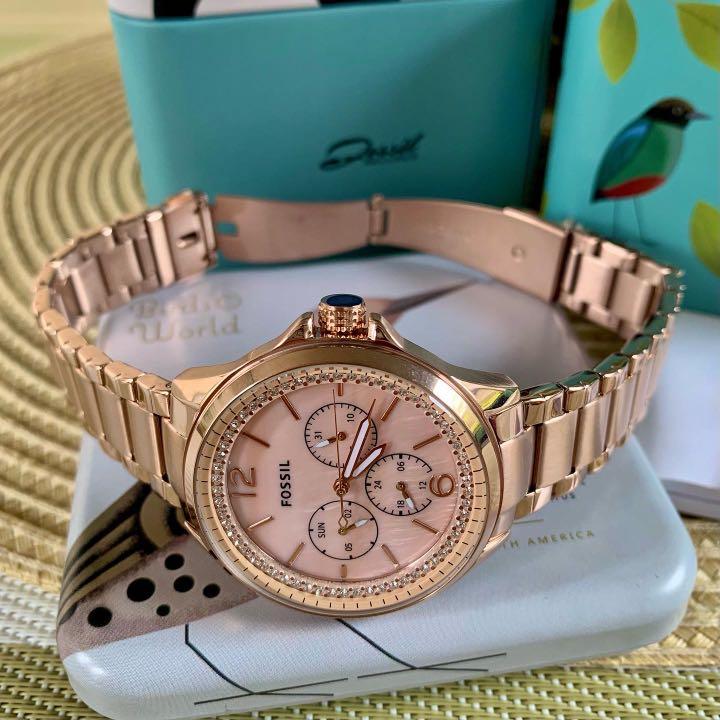 Fossil Women’s Rose gold Stainless Steel Watch, Women's Fashion ...
