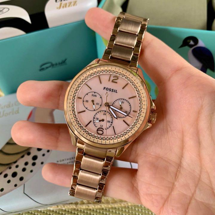 Fossil Women’s Rose gold Stainless Steel Watch, Women's Fashion ...