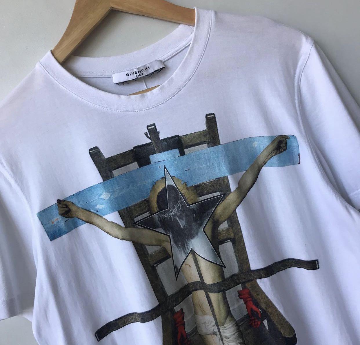 Givenchy Jesus Cross Tee Shirt, Luxury, Apparel on Carousell
