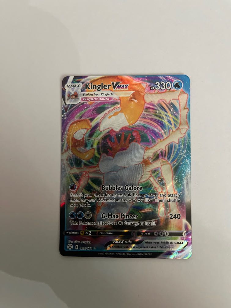 Kingler VMAX 29/172 Ultra Rare Brilliant Stars TNT $6 Pokemon Card ...