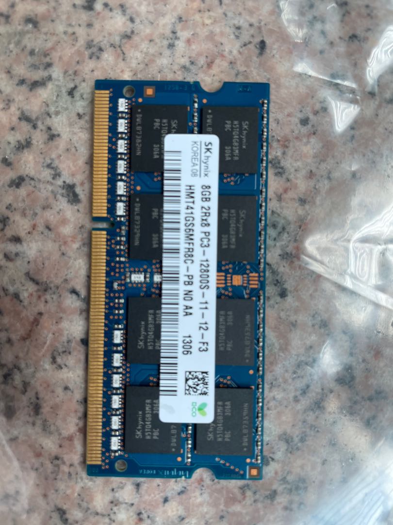 Laptop RAM SK Hynix 8GB 2Rx8 PC3 - 12800U - 11 -12 - F3, Computers & Tech, Parts & Accessories ...