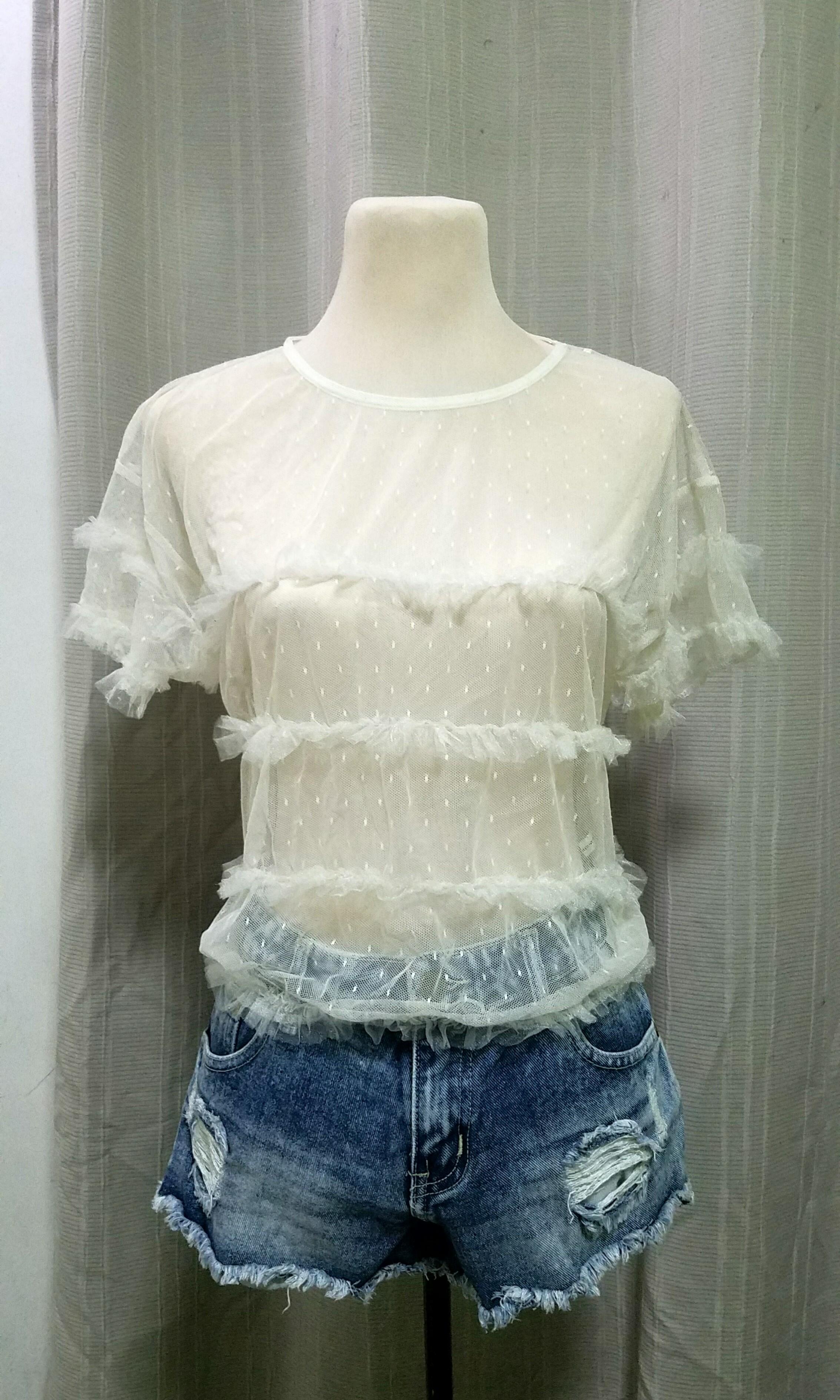 Mesh top, Women's Fashion, Tops, Blouses on Carousell