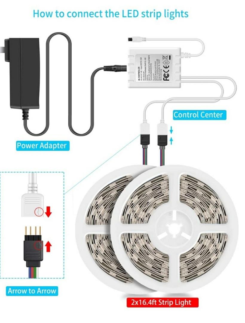 MINGER LED Strip Lights 32.8ft, RGB Color Changing LED Lights for Home ...