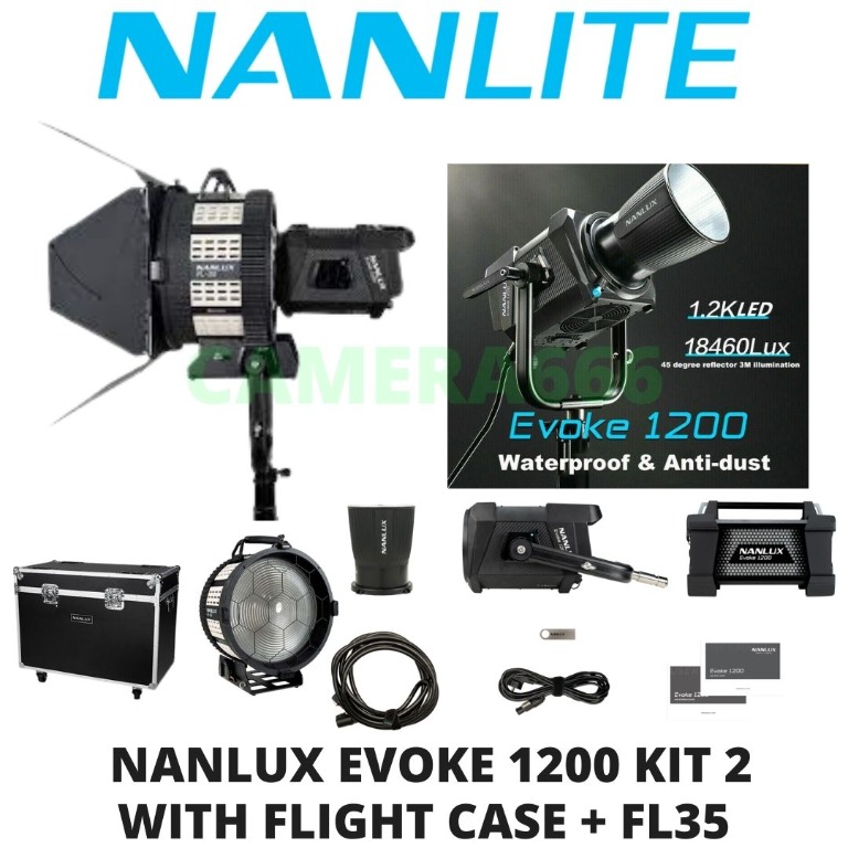 NANLUX EVOKE 1200 KIT 2 WITH FLIGHT CASE + FL35 FRESNEL LEN / evoke ...