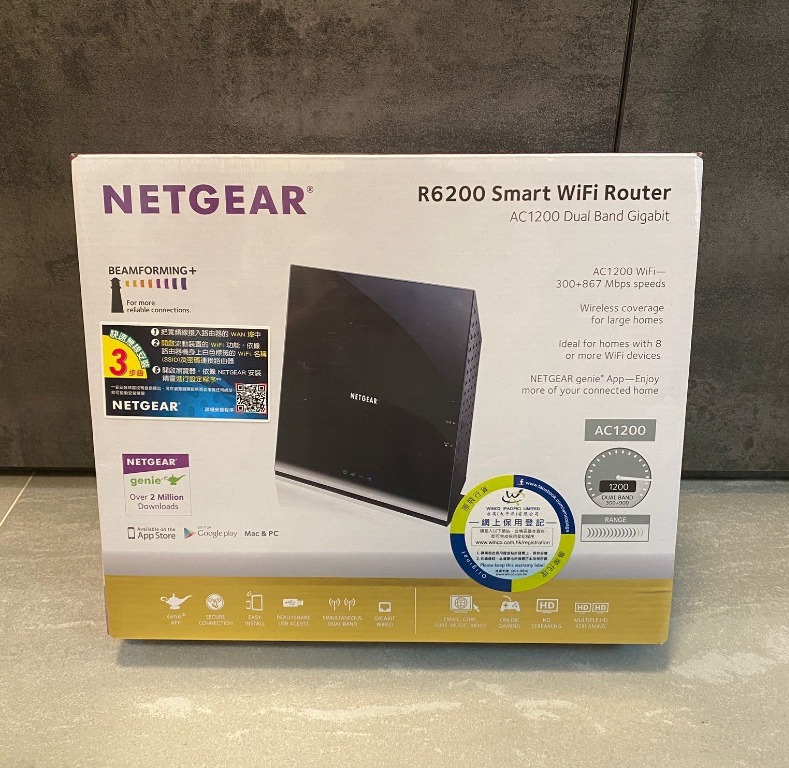 Netgear AC1200 智能 WiFi 路由器 R6200 Smart WiFi Router, 電腦＆科技, 電腦周邊及配件 ...