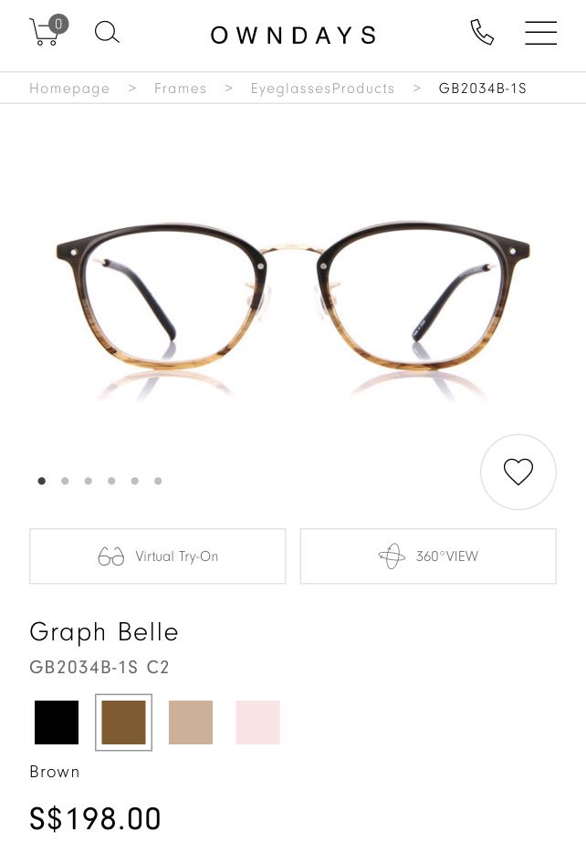 Owndays Graph Belle GB2034B-1S C2 frame, Women's Fashion, Watches ...