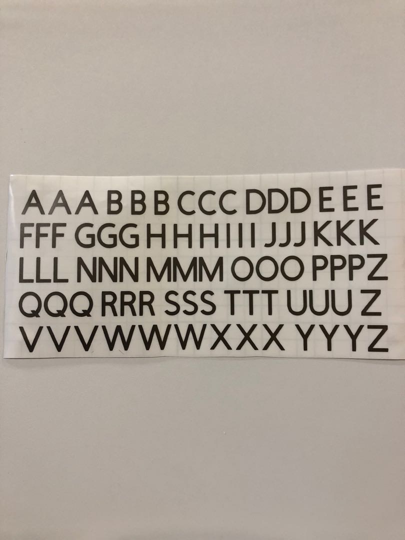 Permanent vinyl alphabet stickers, Hobbies & Toys, Stationery & Craft ...