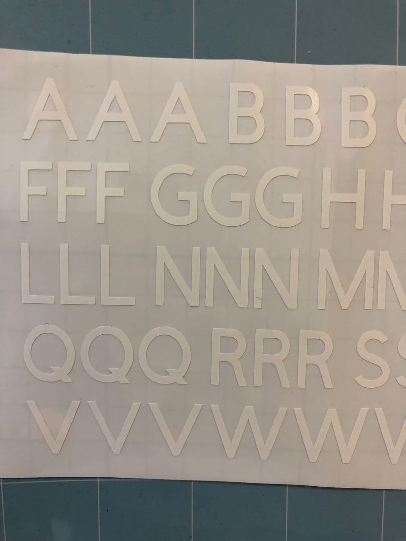 Permanent vinyl alphabet stickers, Hobbies & Toys, Stationery & Craft ...