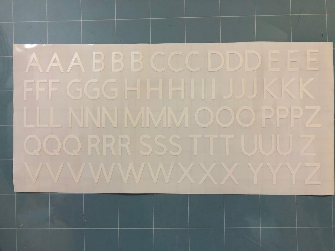 Permanent vinyl alphabet stickers, Hobbies & Toys, Stationery & Craft ...