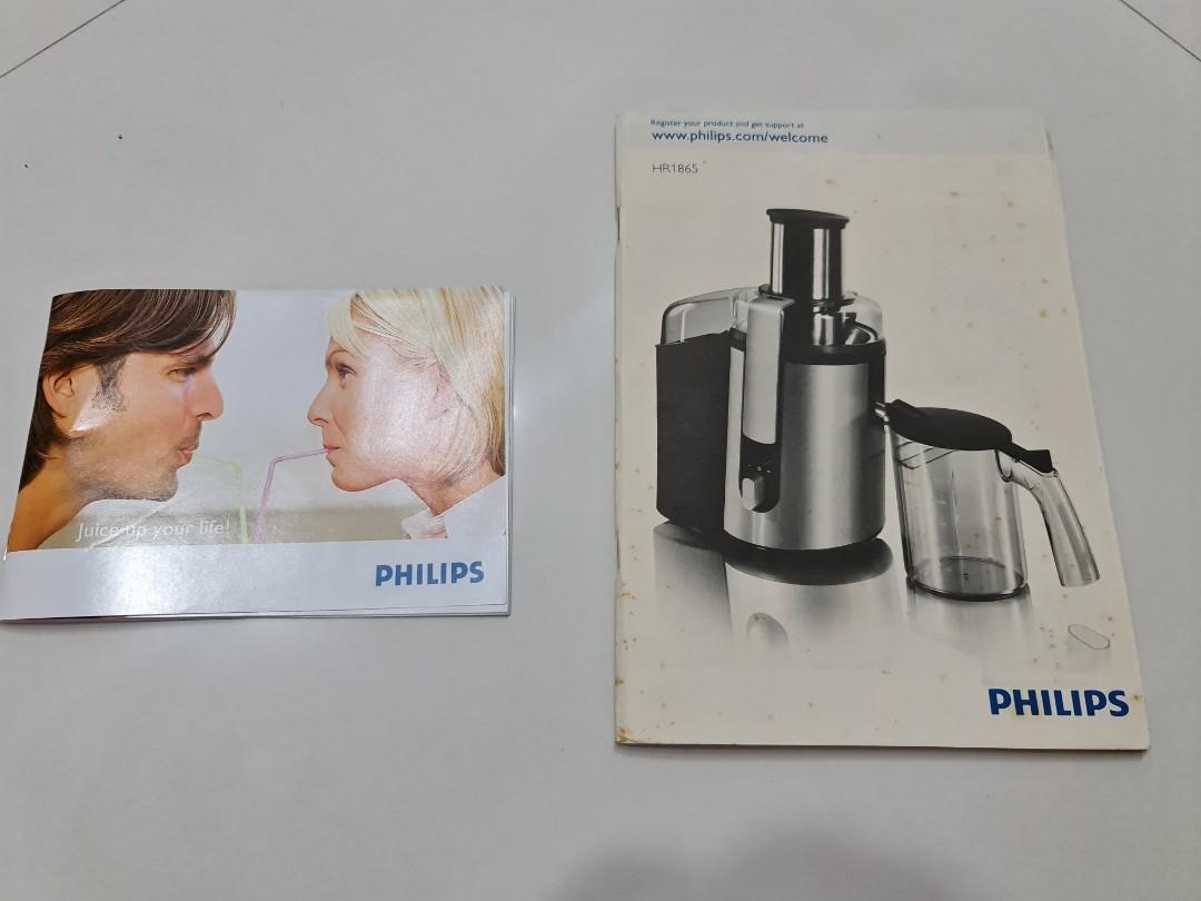 Philips Juicer (HR1865), TV & Home Appliances, Kitchen Appliances ...
