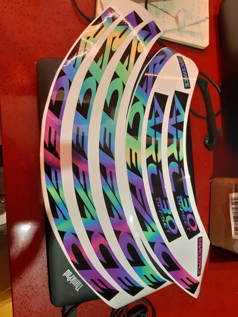 Raceface Race Face ARC 30 Decals Rims Wheels 27.5 Inch Oil Slick ...