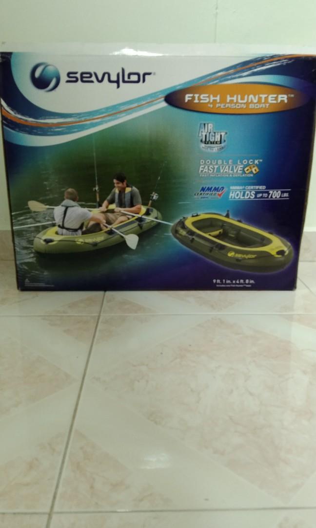 Sevylor Fish Hunter Inflatable Boat 4 man, Sports Equipment, Fishing on ...