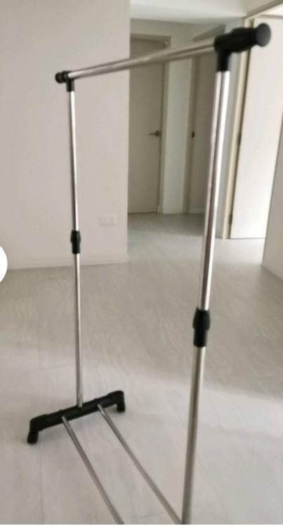 Single Pole Clothes Rack Stand with Wheels, Furniture & Home Living ...