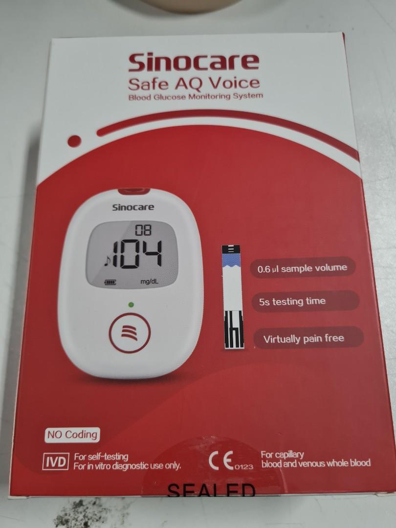 sinocare Diabetes Testing Kit/Blood Glucose Monitor Safe AQ Voice ...