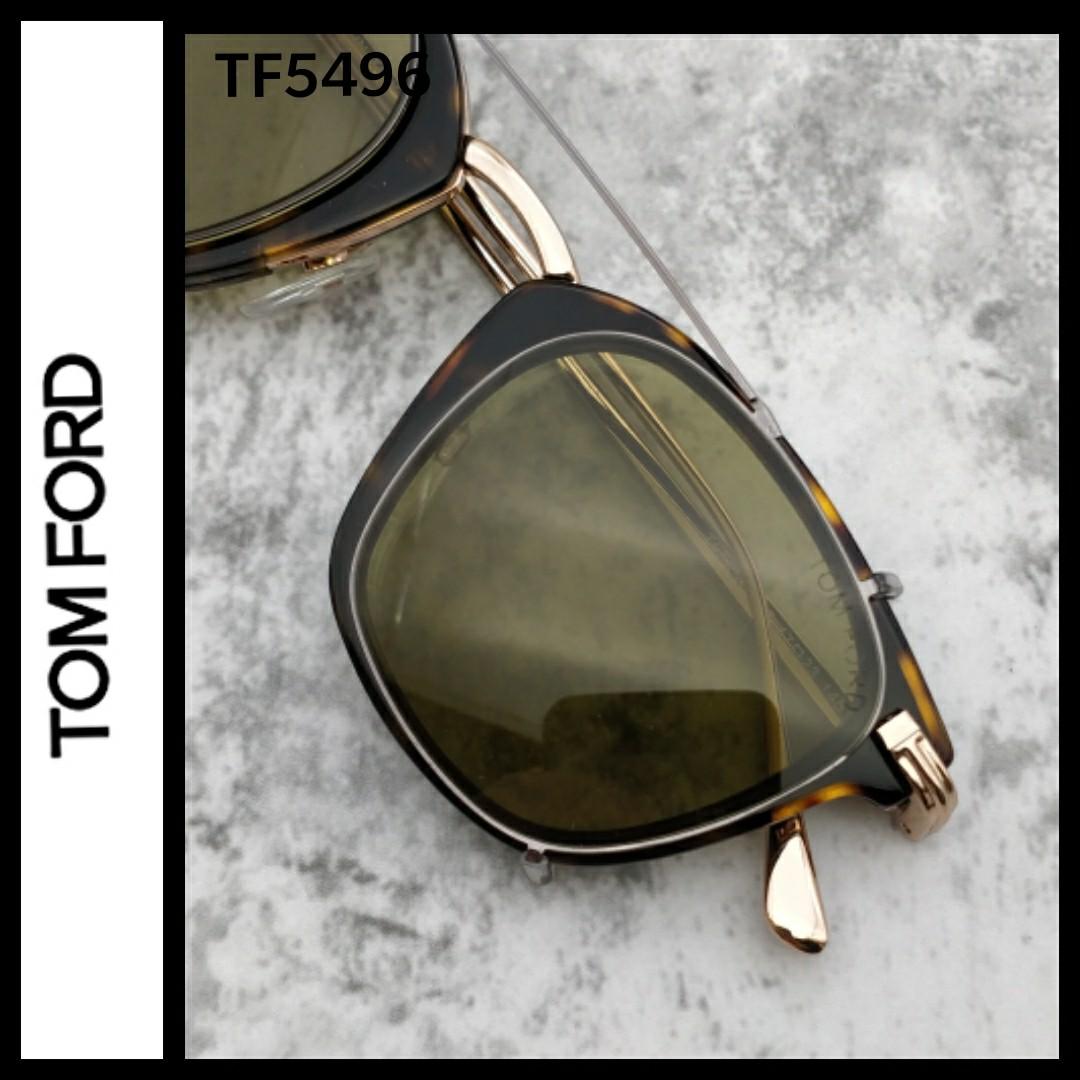 Tom ford tf5496 glasses with clip on sunglasses, 男裝, 手錶及配件, 眼鏡 - Carousell