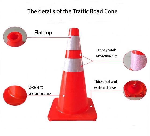 Traffic Safety Cone Pole 28 Inch Construction Cones Red Orange Traffic ...