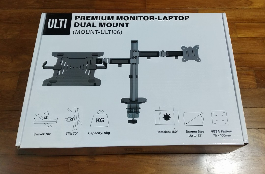 ULTi Premium Monitor-Laptop Dual Mount (MOUNT-ULTI06), Computers & Tech ...