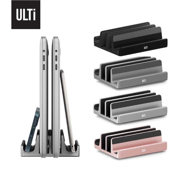 ULTi Vertical Laptop Stand, Solid Aluminium Base, Four Slots Design ...