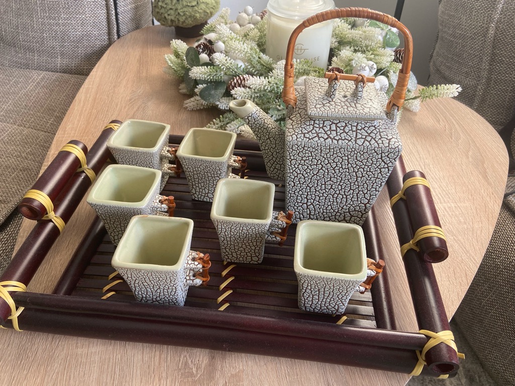 Vietnamese tea set with bamboo tray, Furniture & Home Living ...