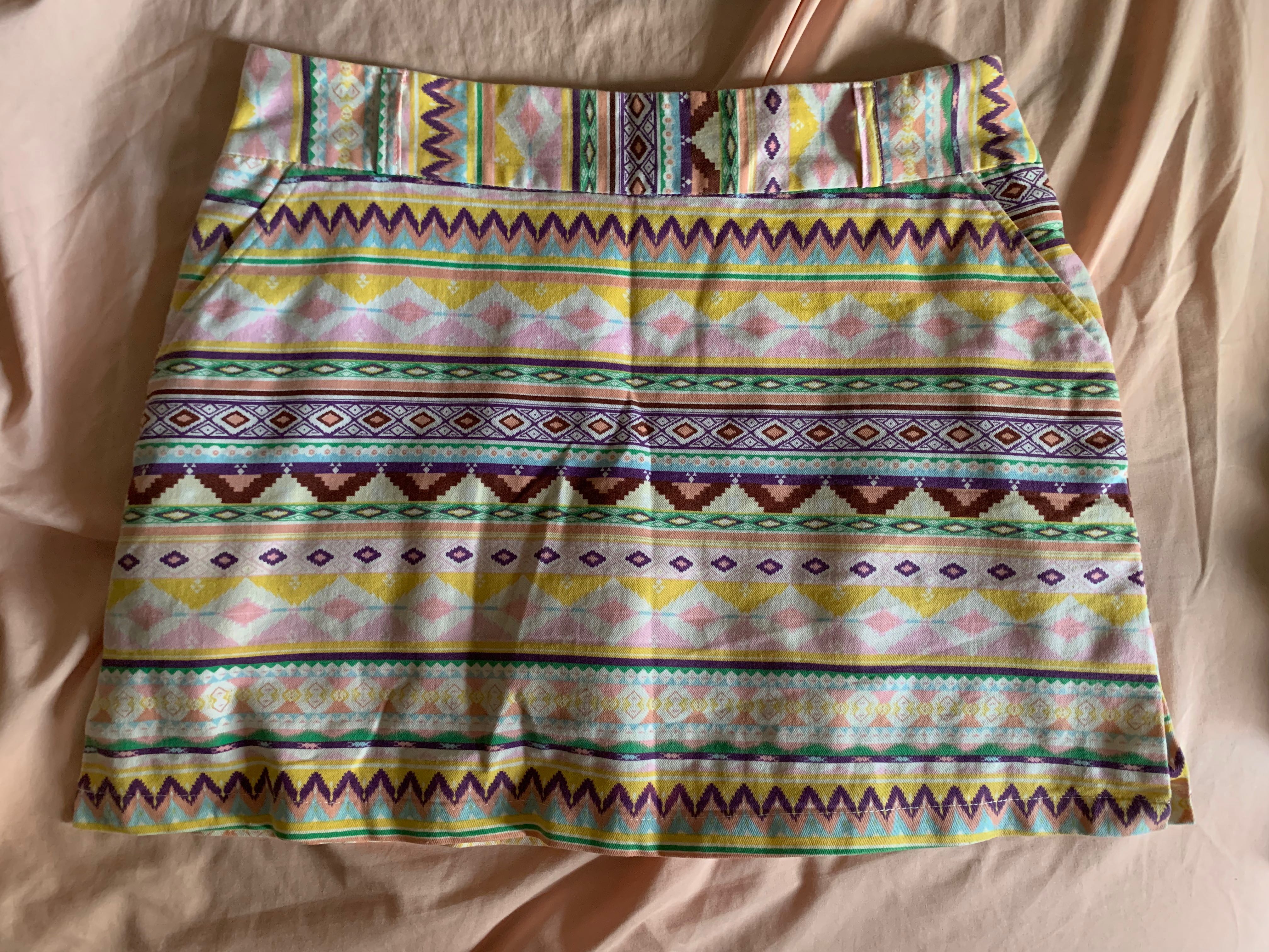 vintage zara aztec mini skirt, Women's Fashion, Bottoms, Skirts on ...