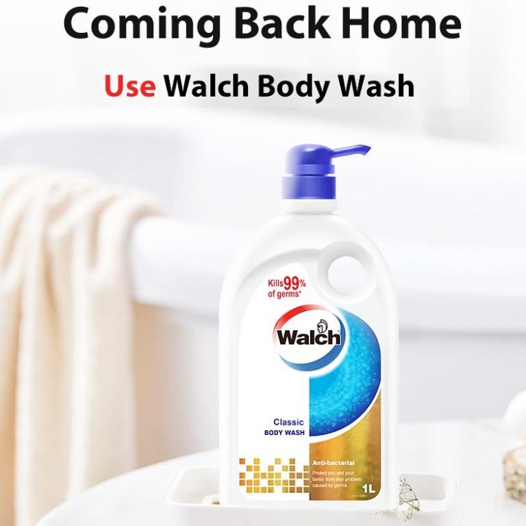 Walch Anti-bacterial Body Wash 1L x 6 Bottles, Beauty & Personal Care ...