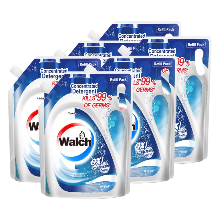 Walch Anti-bacterial Concentrated Laundry Detergent Refill Pack 2L x 6 ...