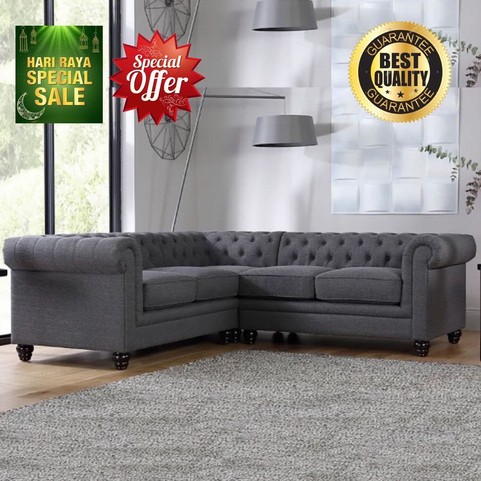 Wayne Sofa Multi-seater Length 160cm Tufted Chesterfield Sofa Multi ...