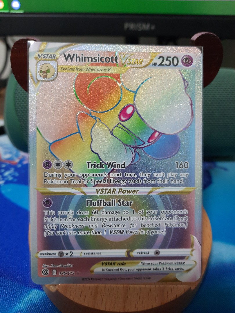 Whimsicott VSTAR (Rainbow Rare) - Brilliant Stars, Hobbies & Toys, Toys ...