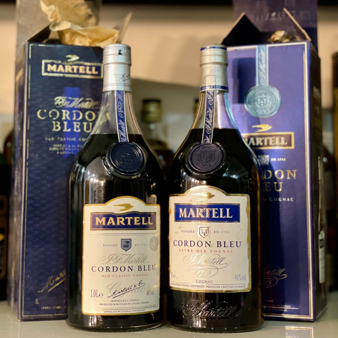 1L Martell Cordon Bleu Vintage Gordon Blue Cognac Extra Old Liquer w ...