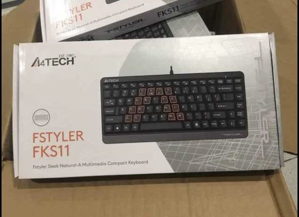 A4Tech FKS11 Fstyler Compact Size Wired Keyboard USB Gray, Computers ...