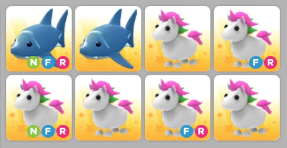 Adopt Me Pet Bundle - Shark | Unicorn, Video Gaming, Gaming Accessories ...