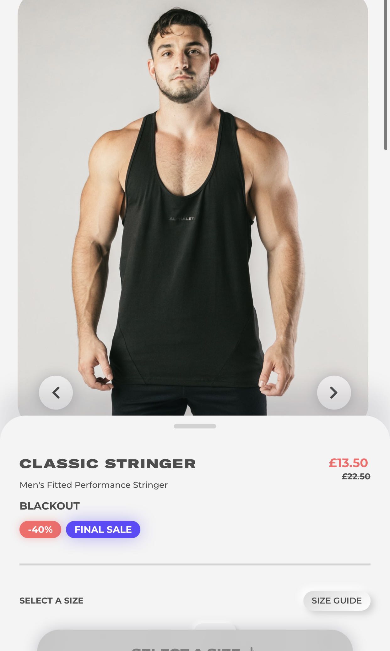 Alphalete Stringer True Navy, Men's Fashion, Activewear on Carousell