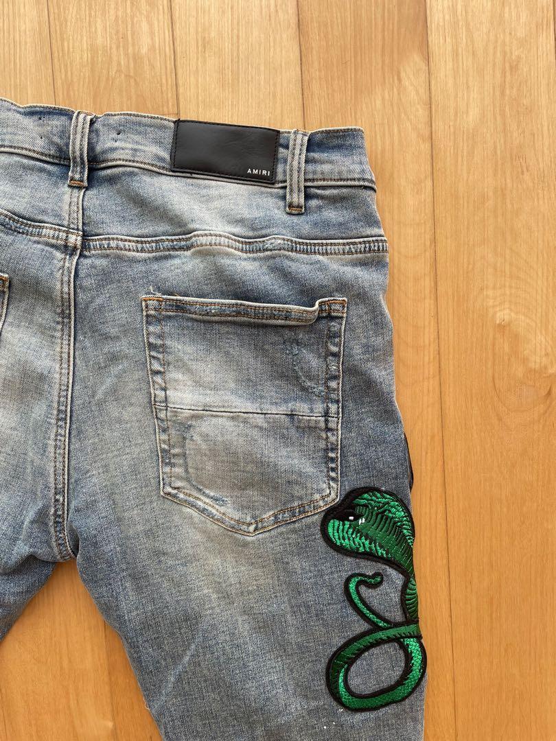 Amiri python jeans, Men's Fashion, Bottoms, Jeans on Carousell