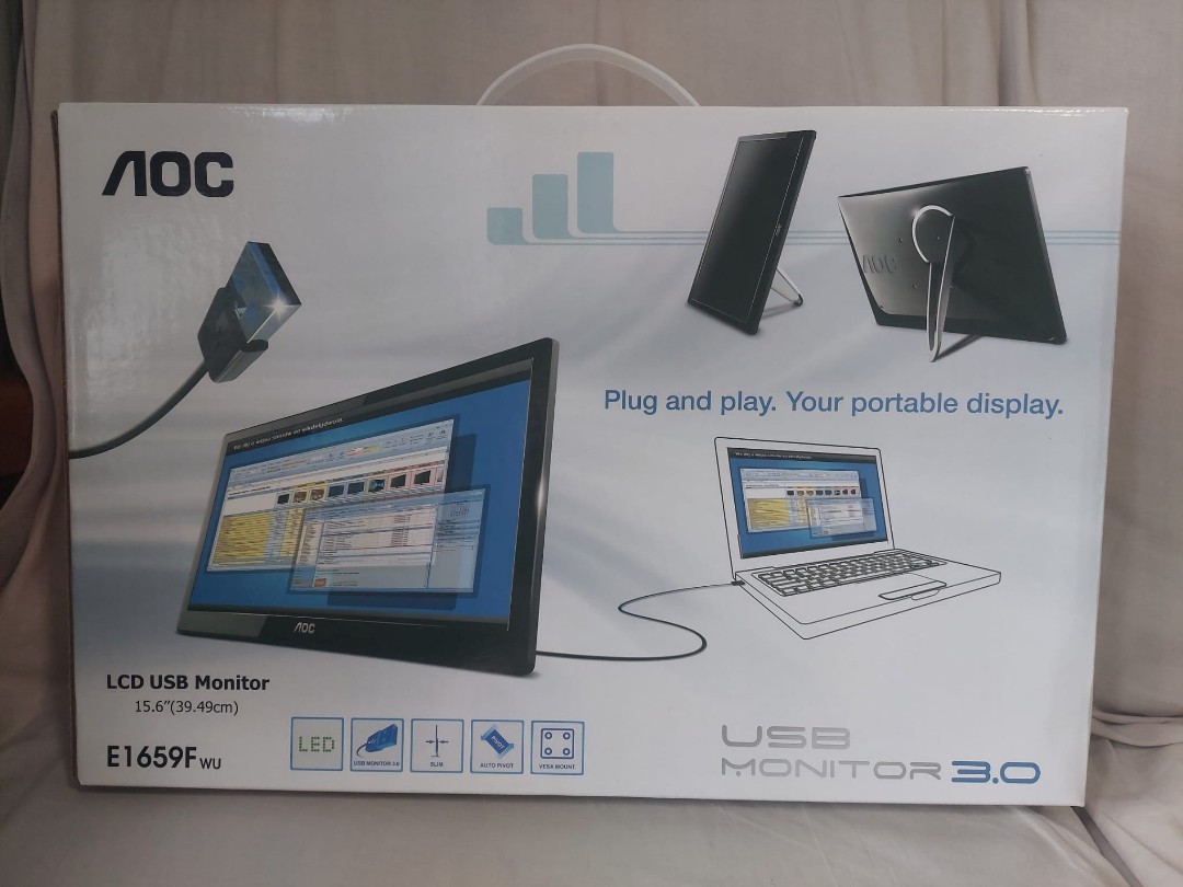 AOC LCD USB Monitor (15.6"), Computers & Tech, Desktops on Carousell