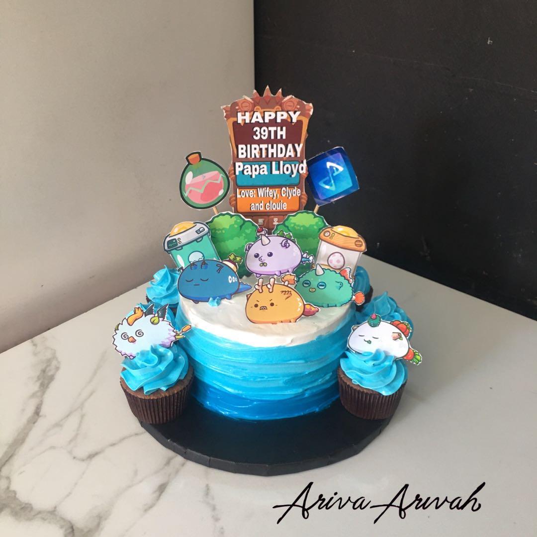 Axie theme cake, Food & Drinks, Homemade Bakes on Carousell