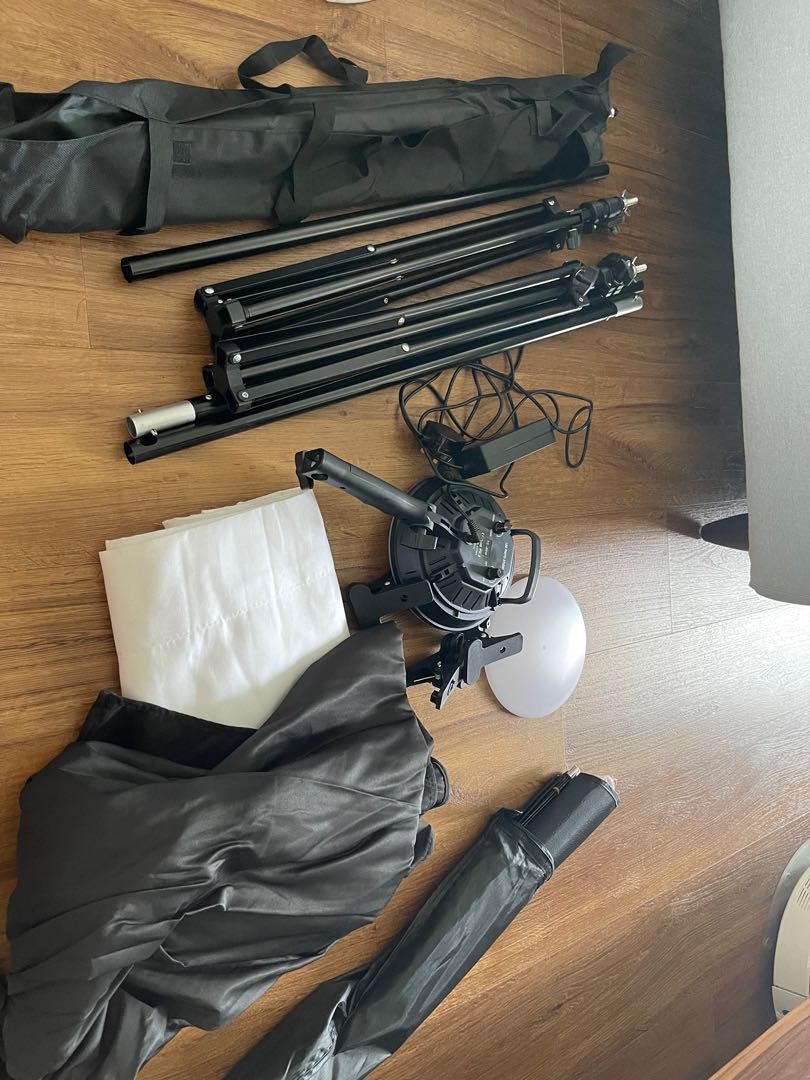 Backdrop stands + led light + light box + backdrops, Photography ...