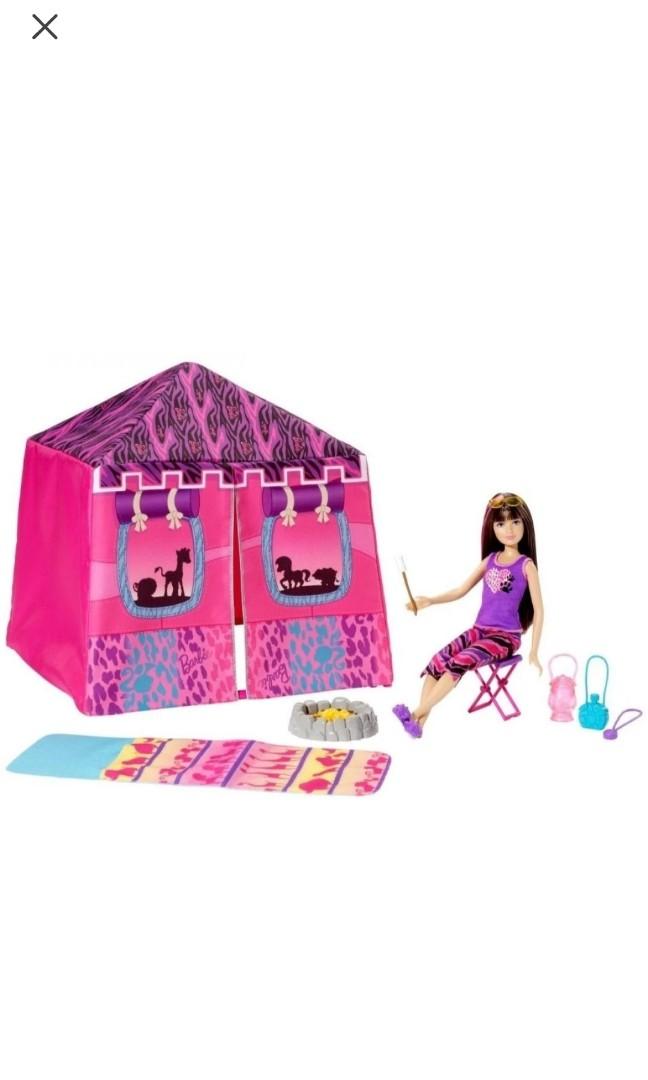 Barbie Safari Camping Set with Tent for Hiking & Adventure, Hobbies ...