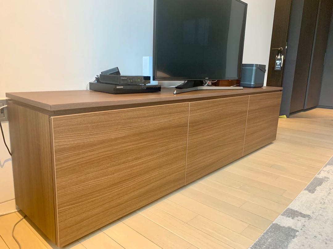 Bespoke custom TV console w/ storage by carpentry artisans Roger & Sons ...